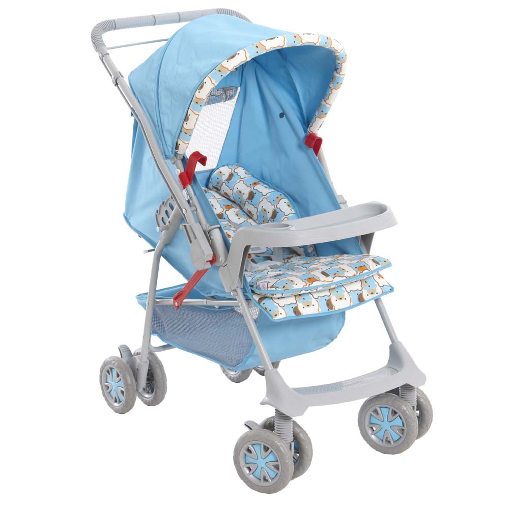Carrinho de Bebê Galzerano Milano Reversível Urso - Azul - Carrinhos para Passeio no PontoFrio.com