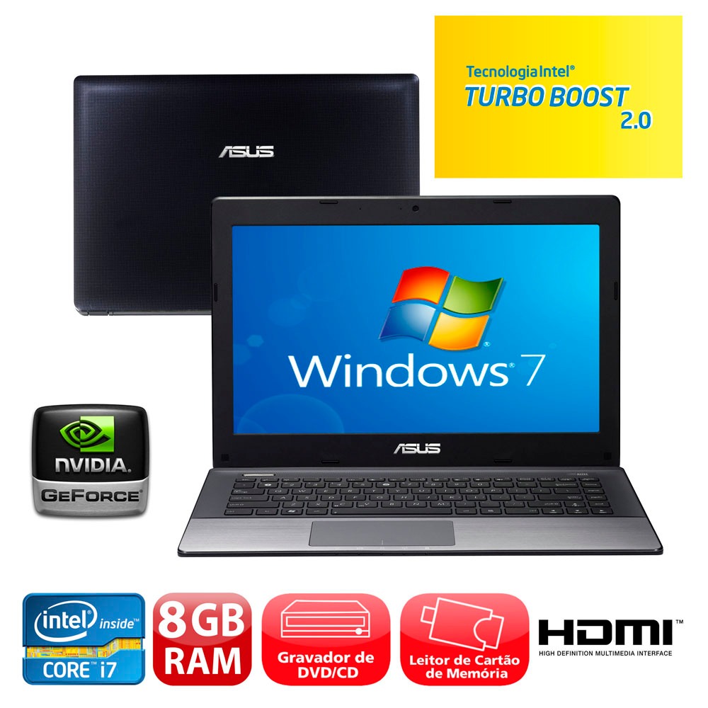 Notebook Asus K45VM-VX106Q com Intel® Core™ i7-3610QM, 8GB, 1TB ...