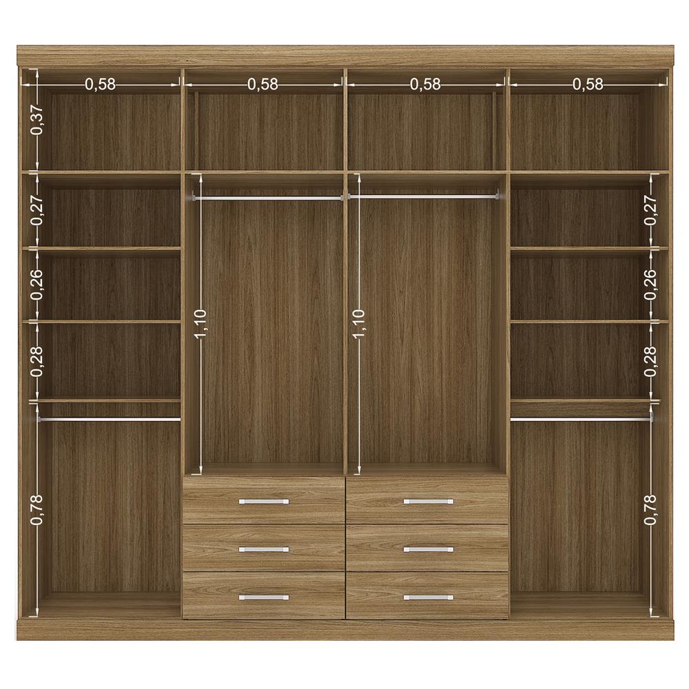 Guarda-Roupa Santos Andirá Havana Master com 8 Portas e 6 Gavetas ...