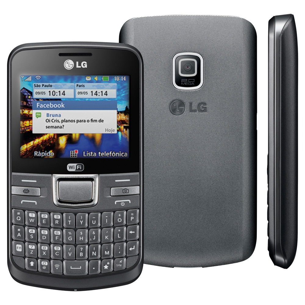 Celular Desbloqueado LG C195 com Teclado Qwerty, Câmera 2MP, Rádio FM ...