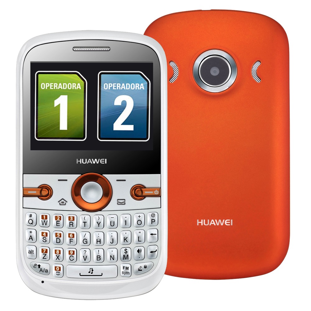 Celular Desbloqueado Huawei G6620 Branco/Laranja QWERTY, Dual Chip c ...