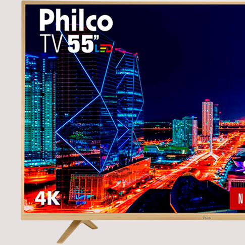 Smart TV LED 55" Philco PTV55U21DSWNC UHD 4K com Conversor Digital 3 ...
