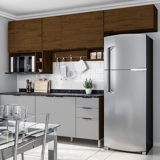 Cozinha Completa Bartira Rubi com 7 Portas e 5 Gavetas | Ponto