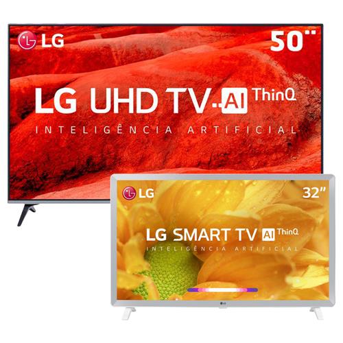 (Ponto Frio) Smart TV LED 50" UHD 4K LG + Smart TV LED 32" HD LG por R ...