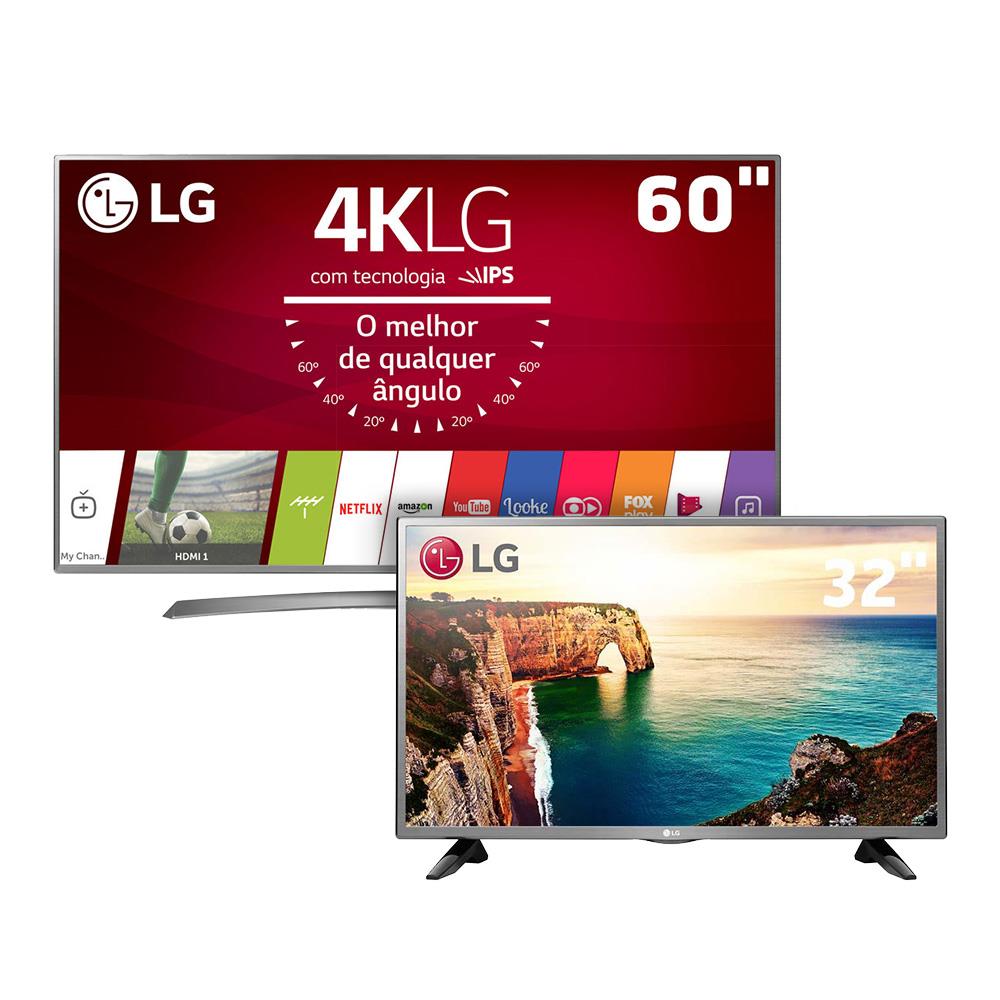 Smart TV LED 60" Ultra HD 4K LG 60UJ6585 + Smart TV LED 32" HD LG ...